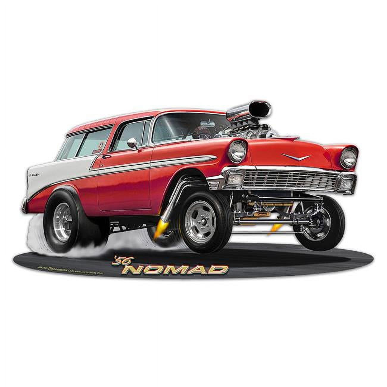 Pasttime Signs LGC121 18 x 9 in. Custom Shape 1956 Nomad Gasser Vintage ...
