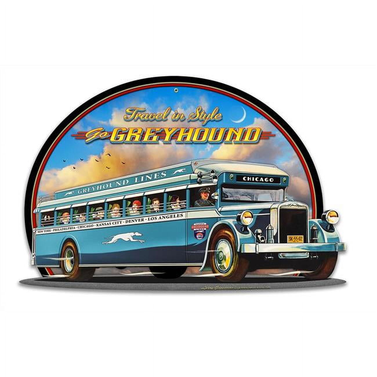 Pasttime Signs LGC450 16 x 11 in. LGC450 1930 s Greyhound Bus with Sky ...