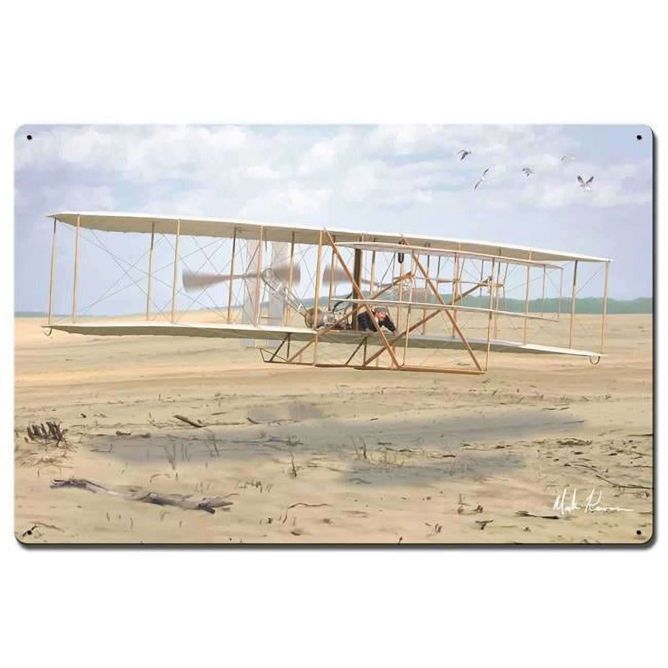 Pasttime Signs MKV032 24 x 16 in. Wright Flyer Vintage Metal Sign ...
