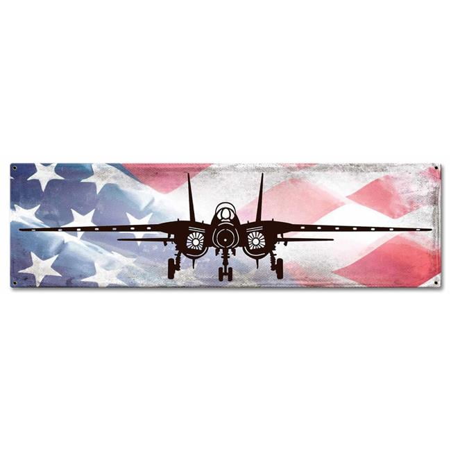 Pasttime Signs PSB280 Planes F14 Tomcat American Flag Metal Sign ...