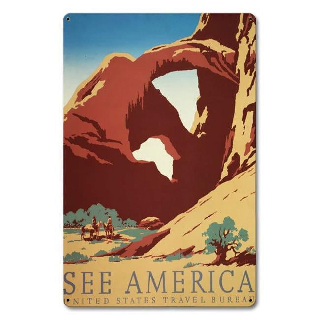Pasttime Signs PTS817 12 x 18 in. Satin Metal Sign - See America ...