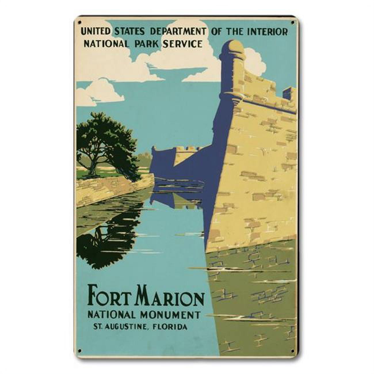 Pasttime Signs PTS821 12 x 18 in. Satin Metal Sign - Fort Marion ...