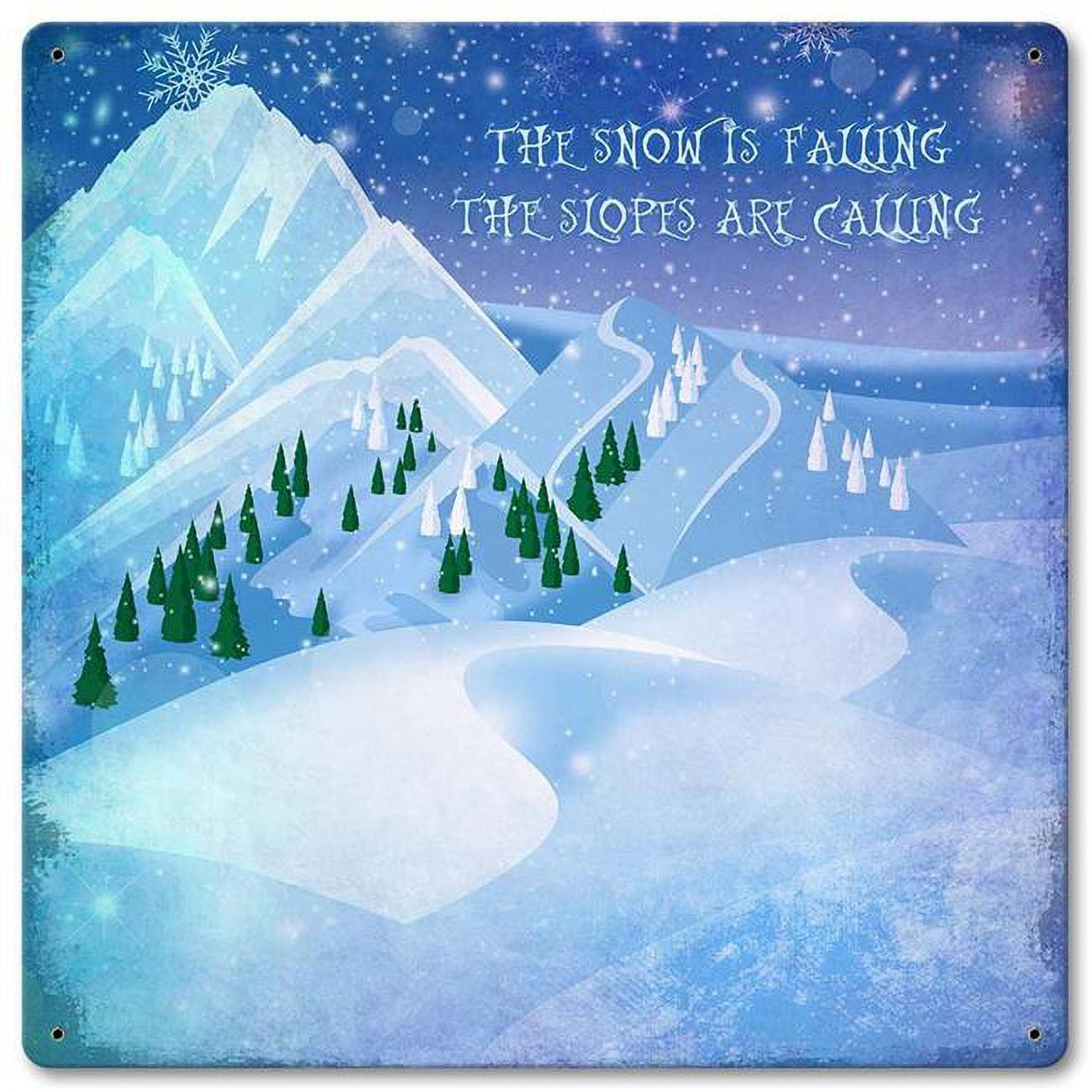 Pasttime Signs PTSB393 12 x 12 in. The Snow is Falling Sign - Walmart.com