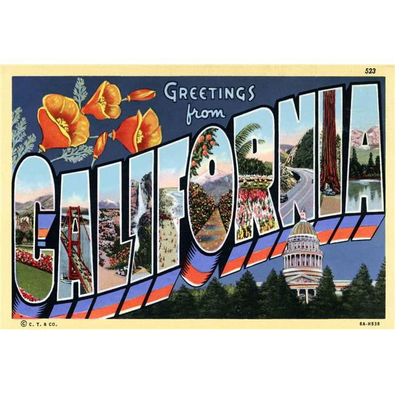 Pasttime Signs VTG170 Greetings From California Vintage Metal Sign ...