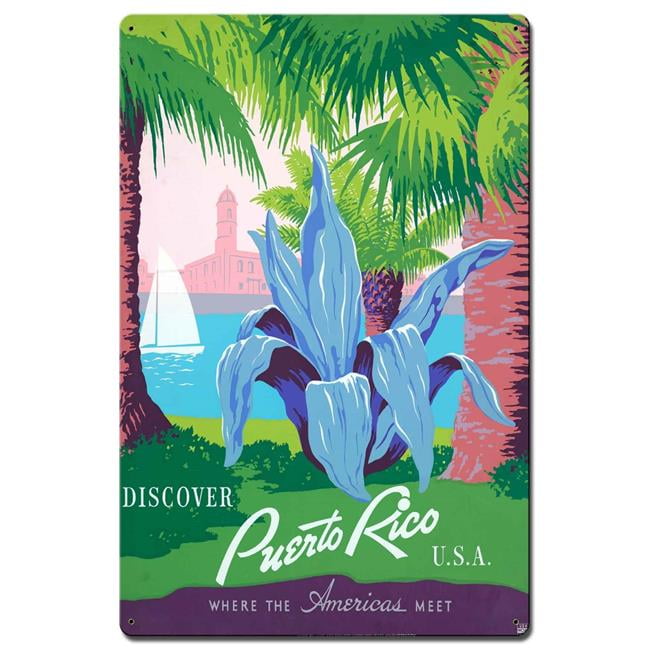 Pasttime Signs VTG316 Discover Puerto Rico 2 Vintage Metal Sign - 16 x ...