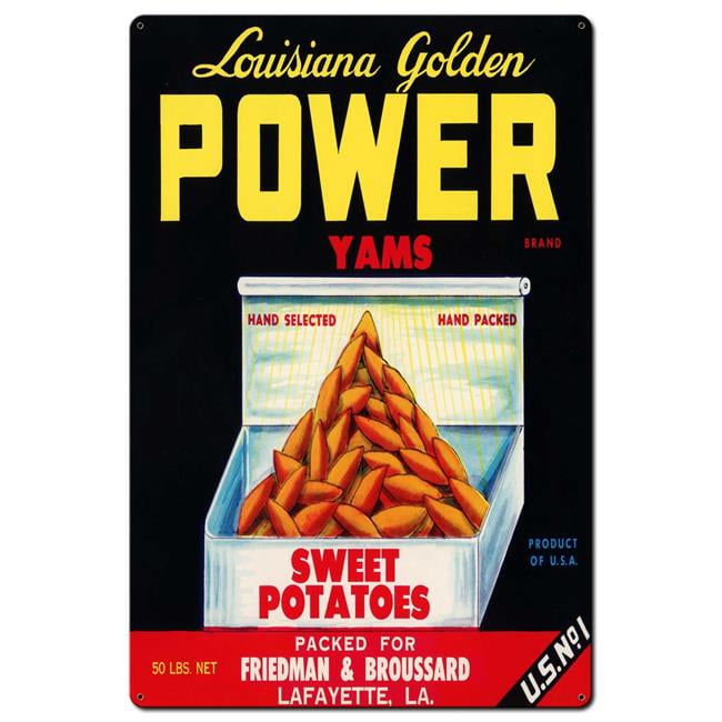 Pasttime Signs VTG440 Golden Power Yams Metal Sign - Walmart.com