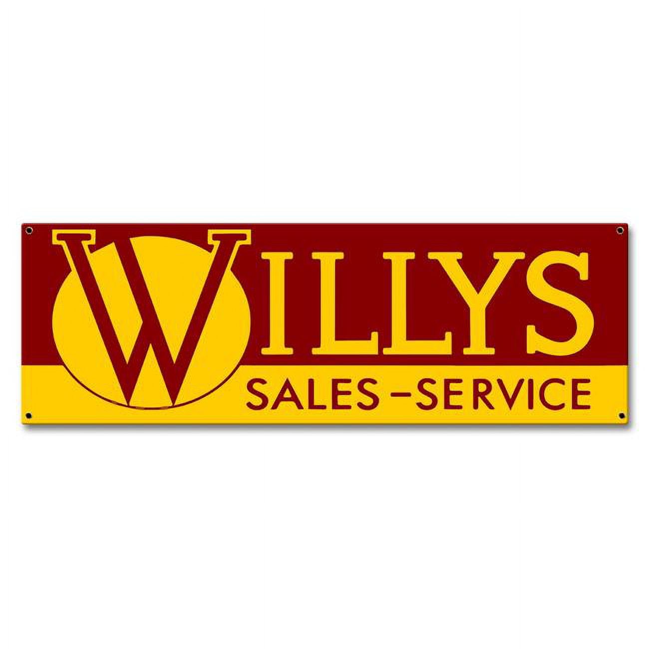 Pasttime Signs Willys Vintage Metal Sign - Red - 8 x 16 in. - Walmart.com