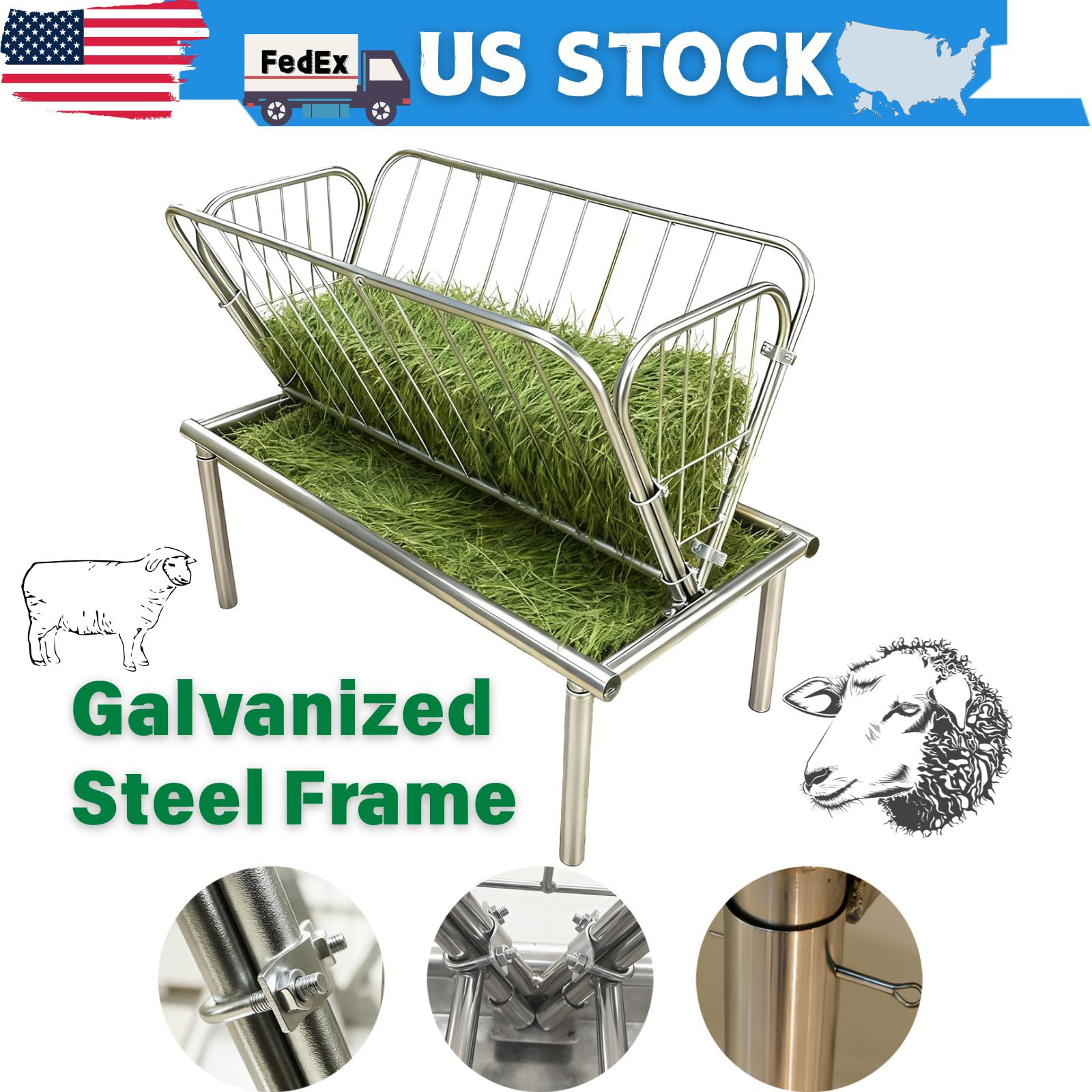 Pasture Feeder, 2-IN-1 Design, Durability, Livestock Feeder, Heavy Duty ...