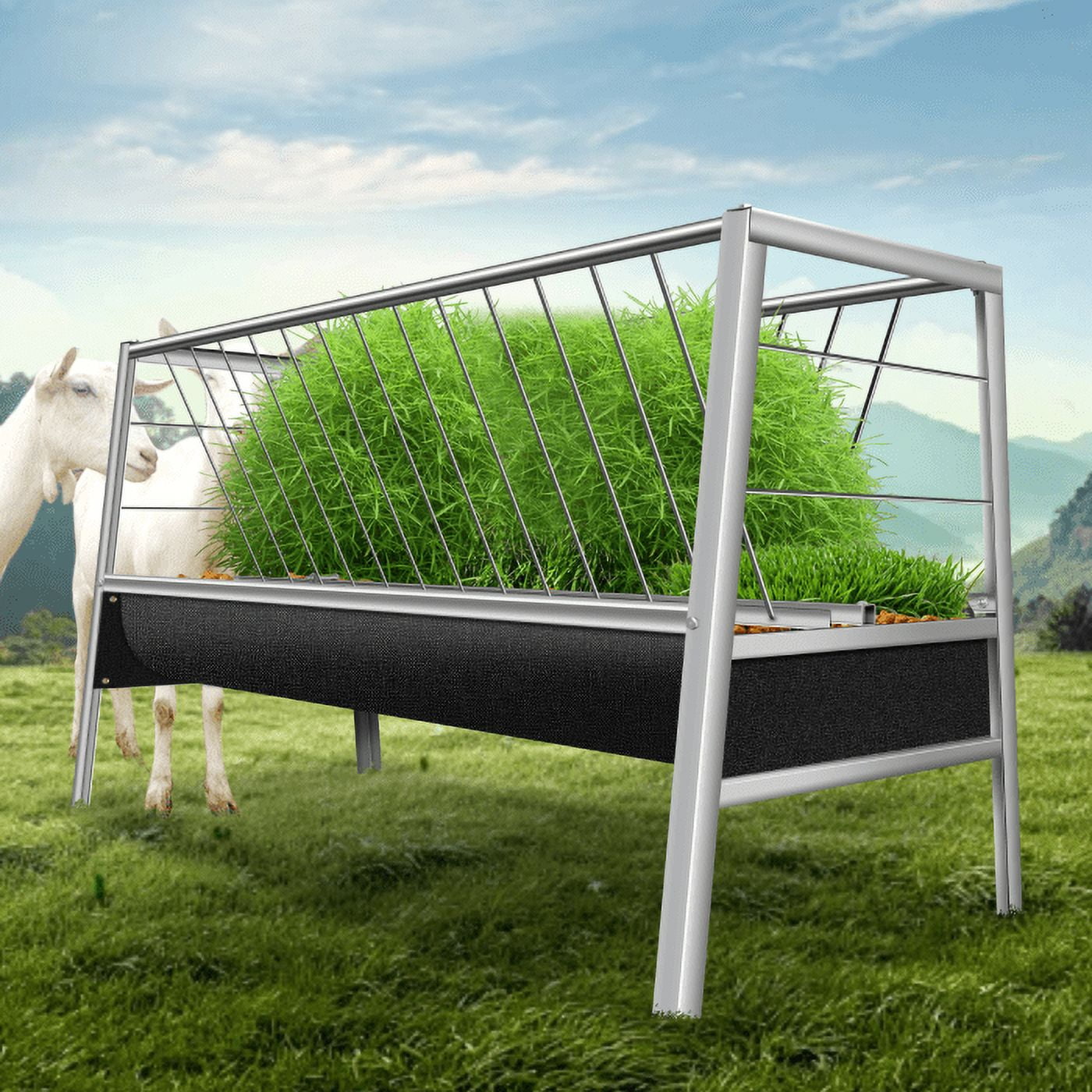 Pasture Feeder, 77-Gallon Capacity Pasture Feeder with All Steel Frame ...