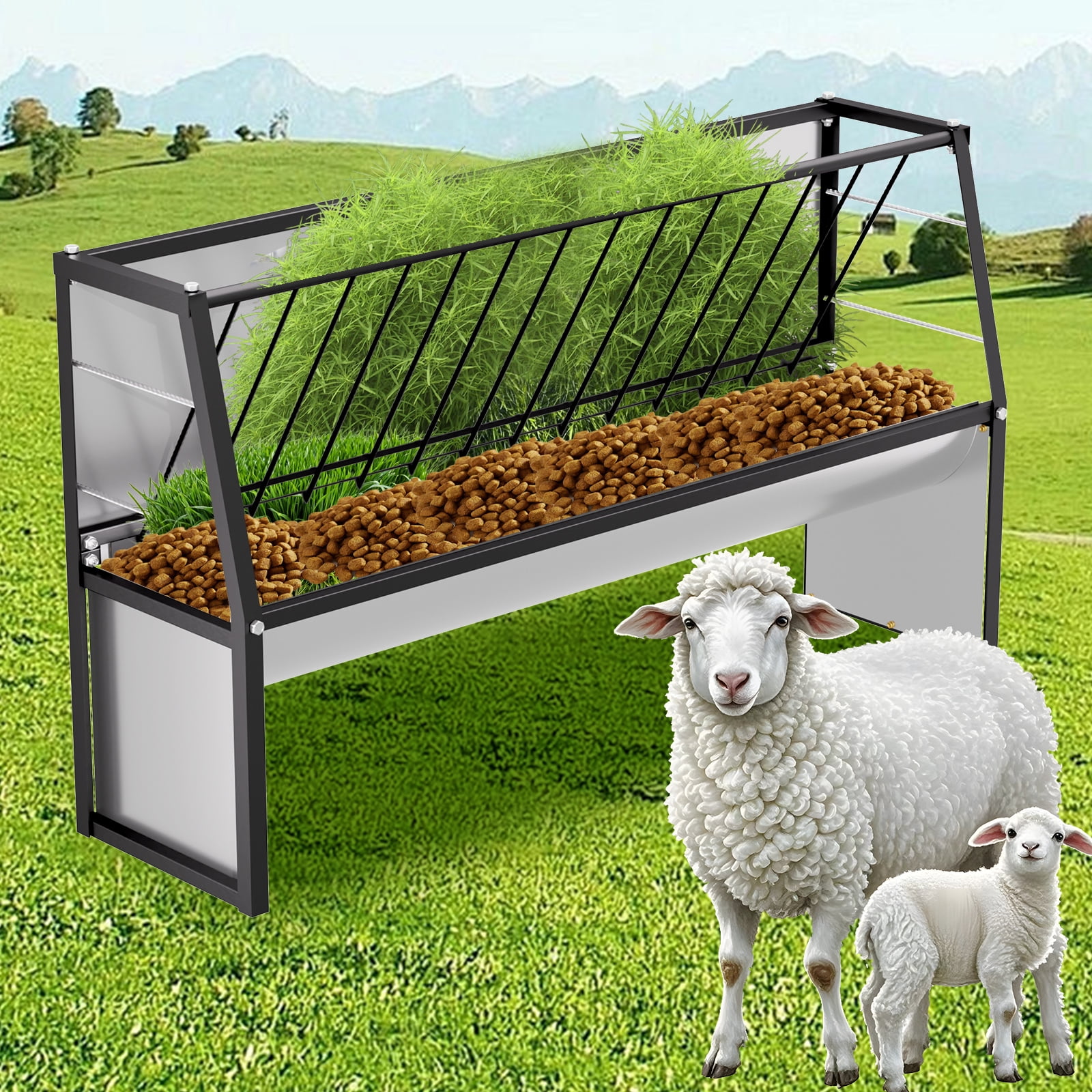Pasture Hay Rack, Seamless Interior, Galvanized Steel Frame, 60 Gal ...