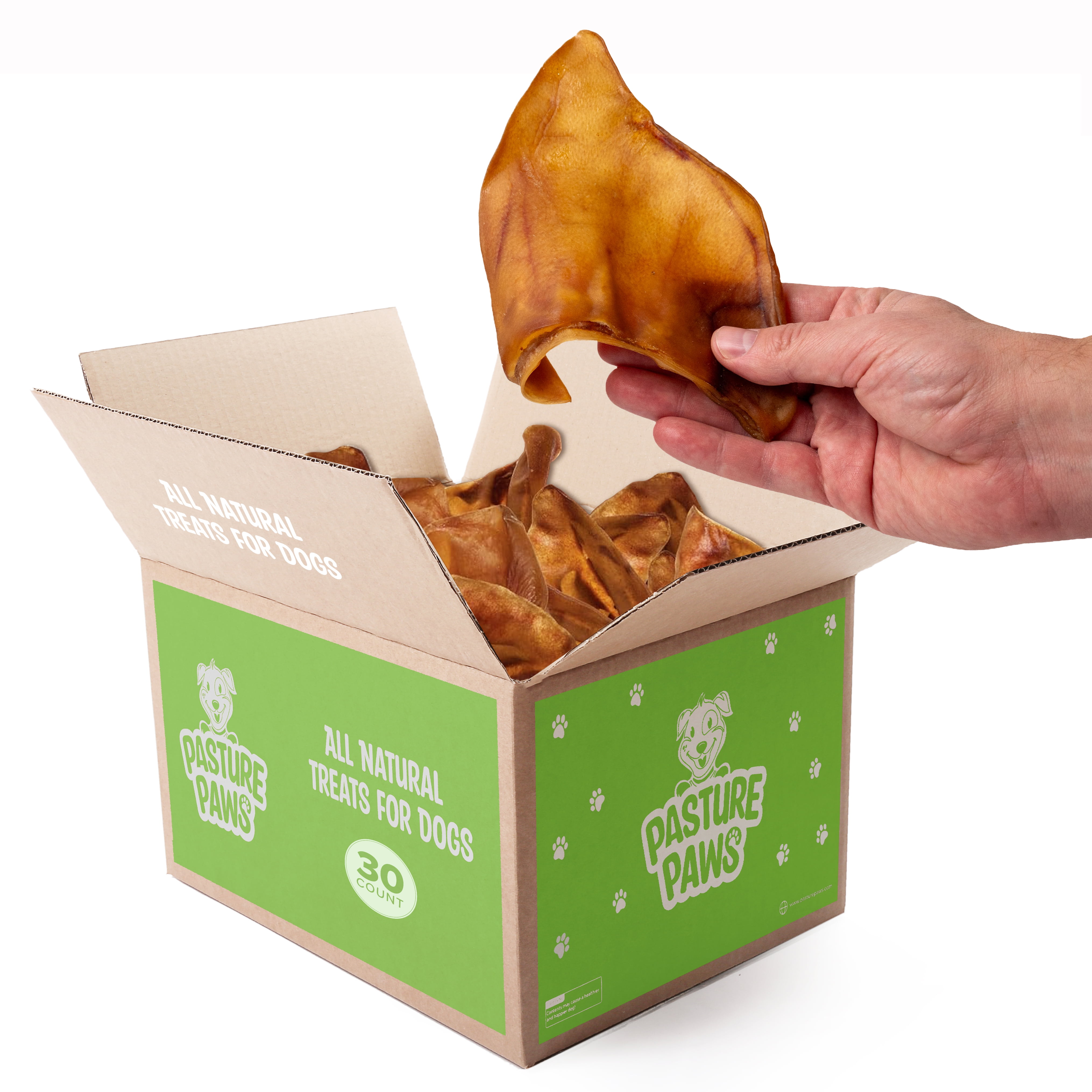 Pasture Paws Natural Pig Ears for Dogs - 30 Pack, Long Lasting Chews ...