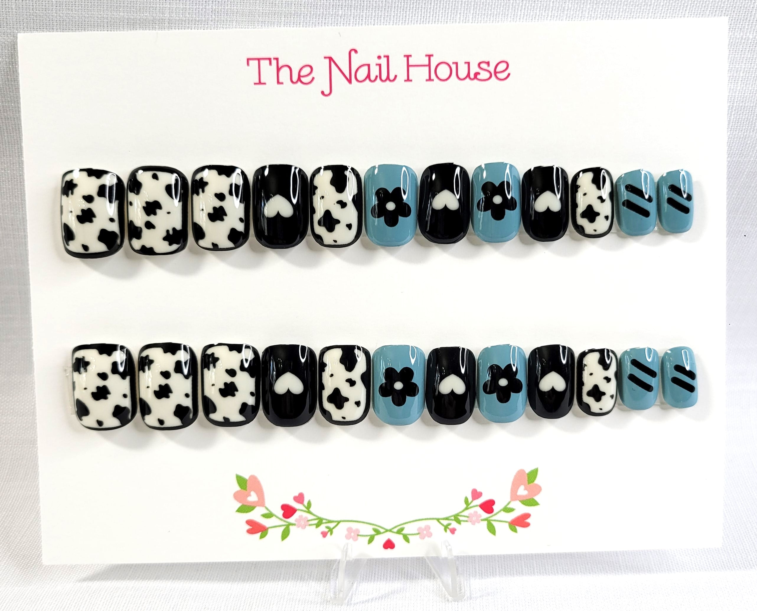 Pasture Raised Square Press-On Nails By The Nail House NH - 24 Pieces ...