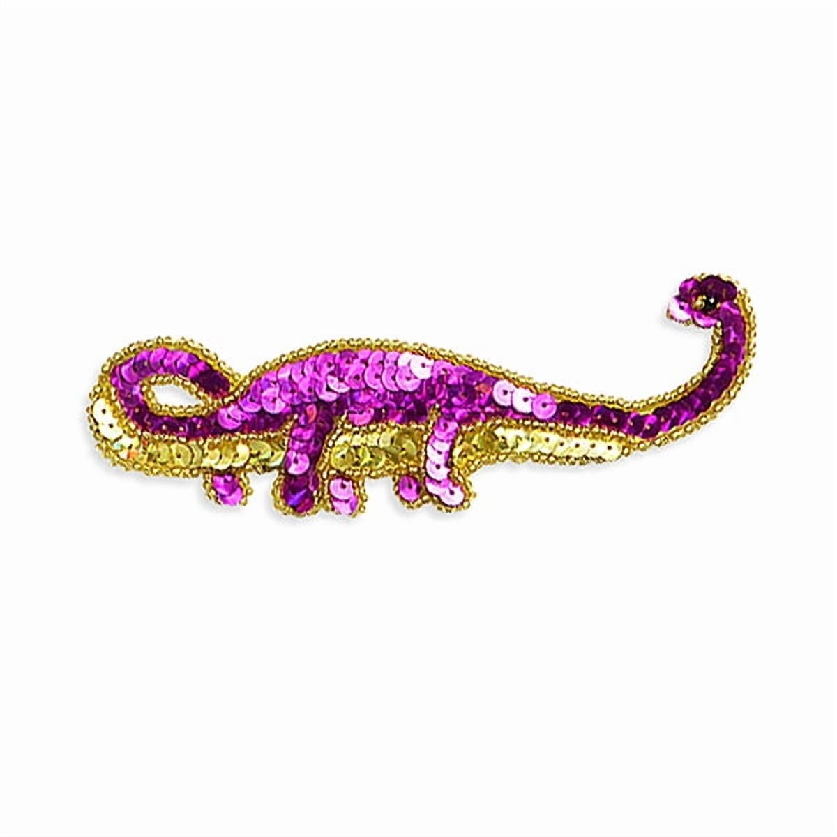 Pat Apathosaurus Dinosaur Sequin Applique/Patch - Purple - Small ...