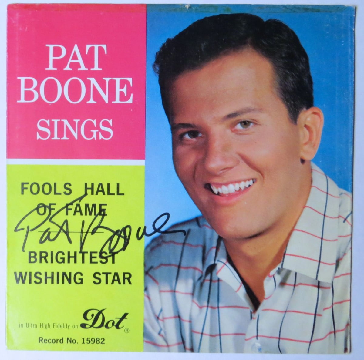 Pat Boone Signed Autographed 45" Record Sleeve Fools Hall of Fame JSA ...