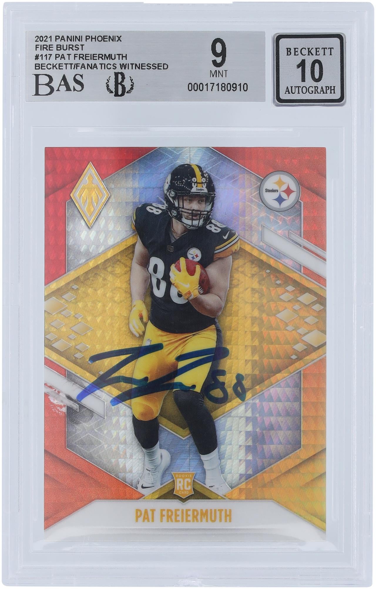 Pat Freiermuth Pittsburgh Steelers Autographed 2021 Panini Phoenix Fire ...