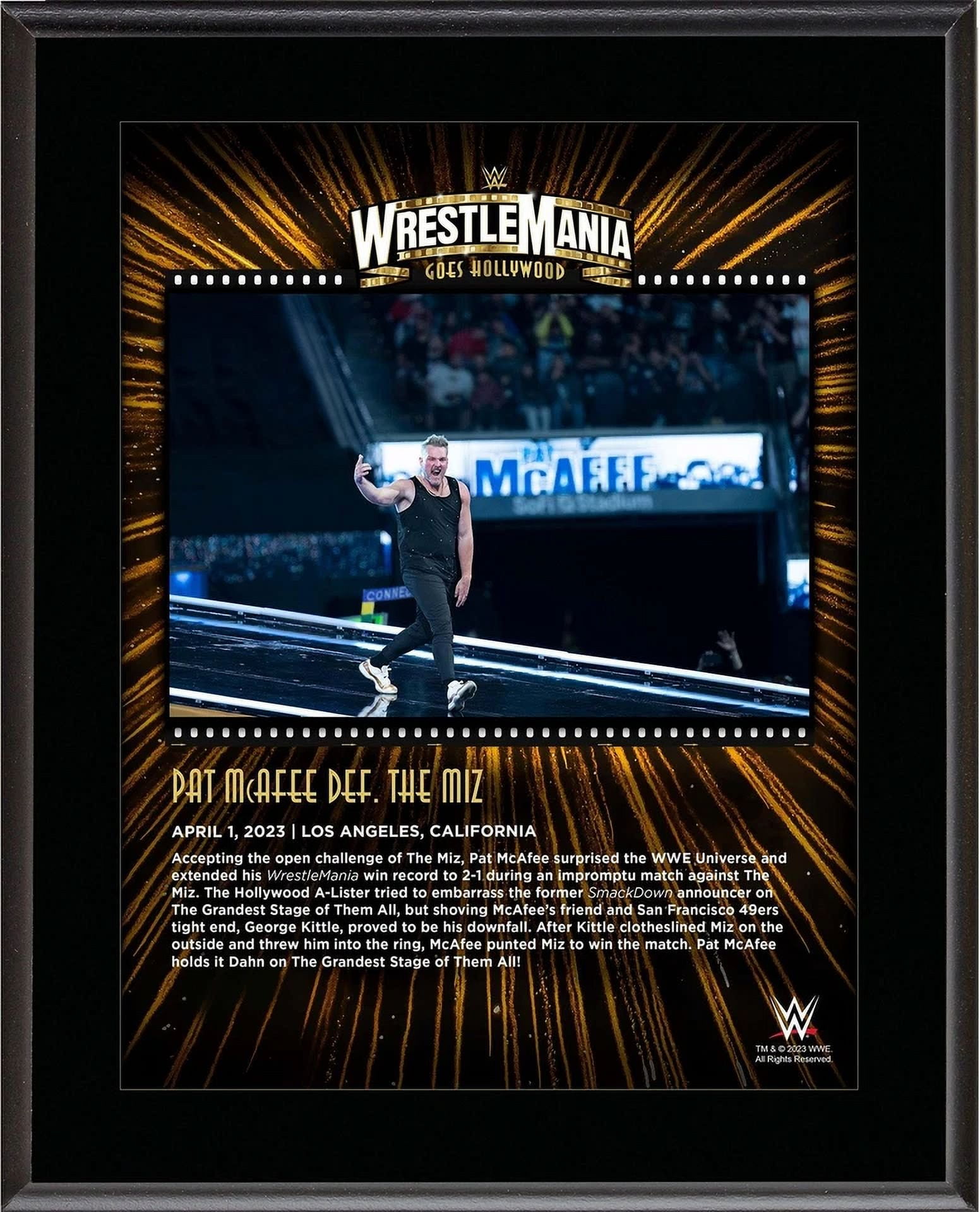 Pat McAfee WWE 10.5" x 13" 2023 WrestleMania 39 Night 1 Sublimated ...