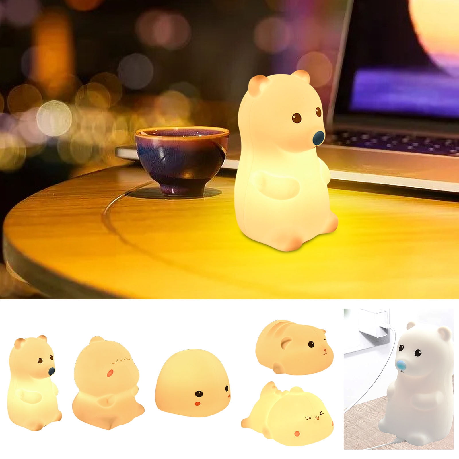 Pat Night Light for Kids,Cute Lamp,Cute Night Light with Charging Port ...