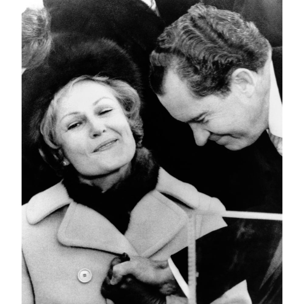 Pat Nixon Grasps Her Husband'S Hand After He Delivered His Inaugural ...
