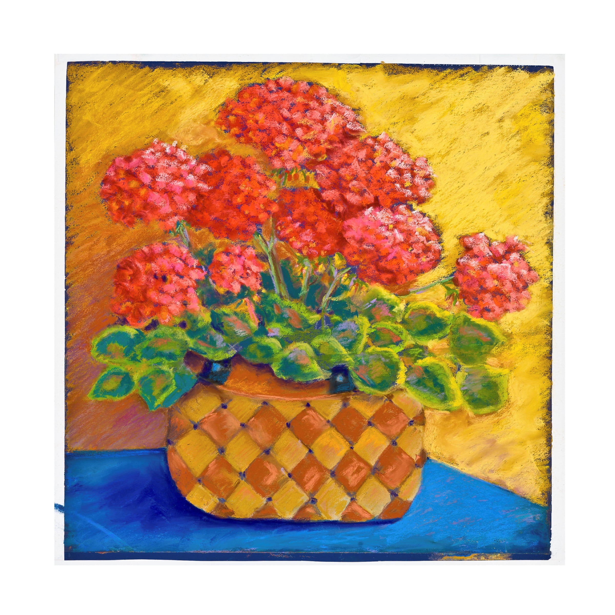 Pat Olson Fine Art and Whimsy 'Flowers Red Geraniums In A Basket ...