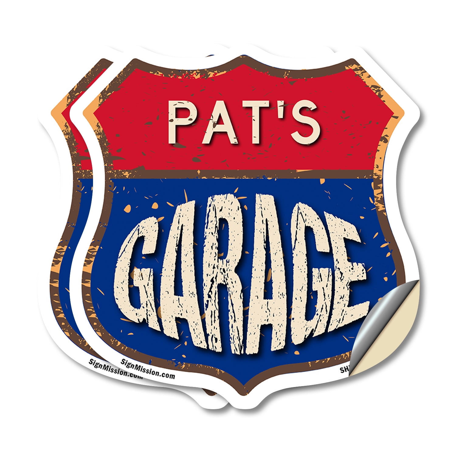 Pat's Garage (2 Pack) 18 inch X 18 inch Shield Shaped Heavy Duty 3.2 ...