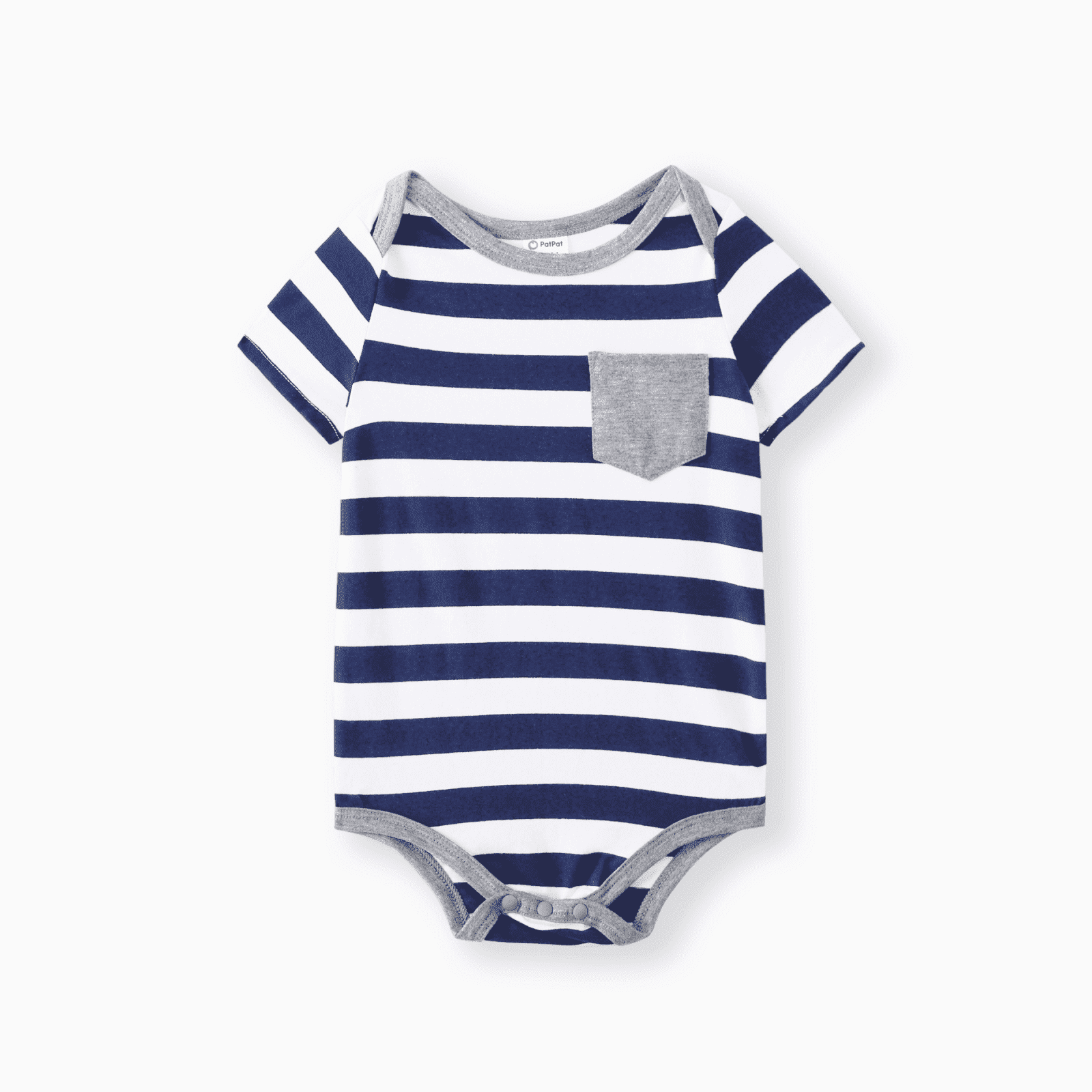 PatPat Baby Boy/Girl Clothes Stars/Striped Short-sleeve Bodysuit Blue 0-3 Months - Walmart.com