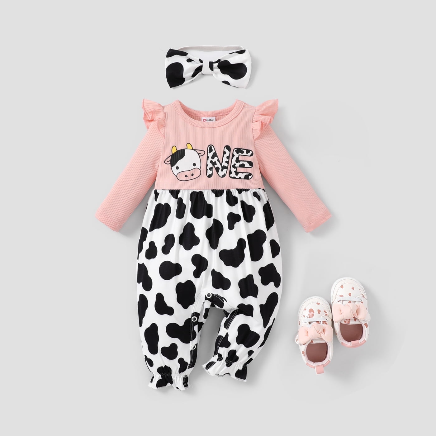 PatPat Baby Girl 2pcs Sweet Long Sleeve Jumpsuit Set - Walmart.com