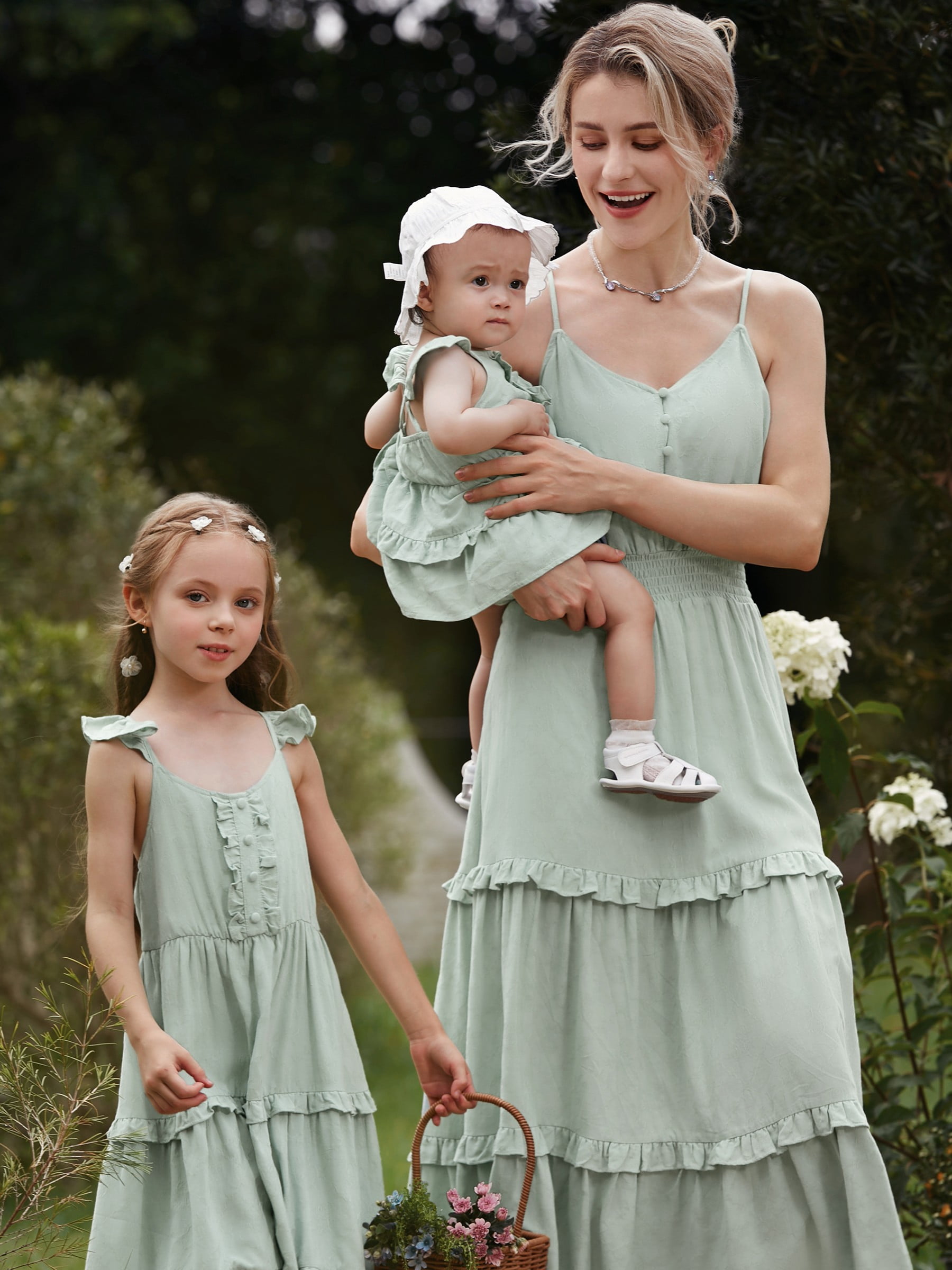 PatPat Baby Girl Clothes Mommy and Me Outfits Vacation Outfits Green Sets Baby Girl Gifts,0-24M ...