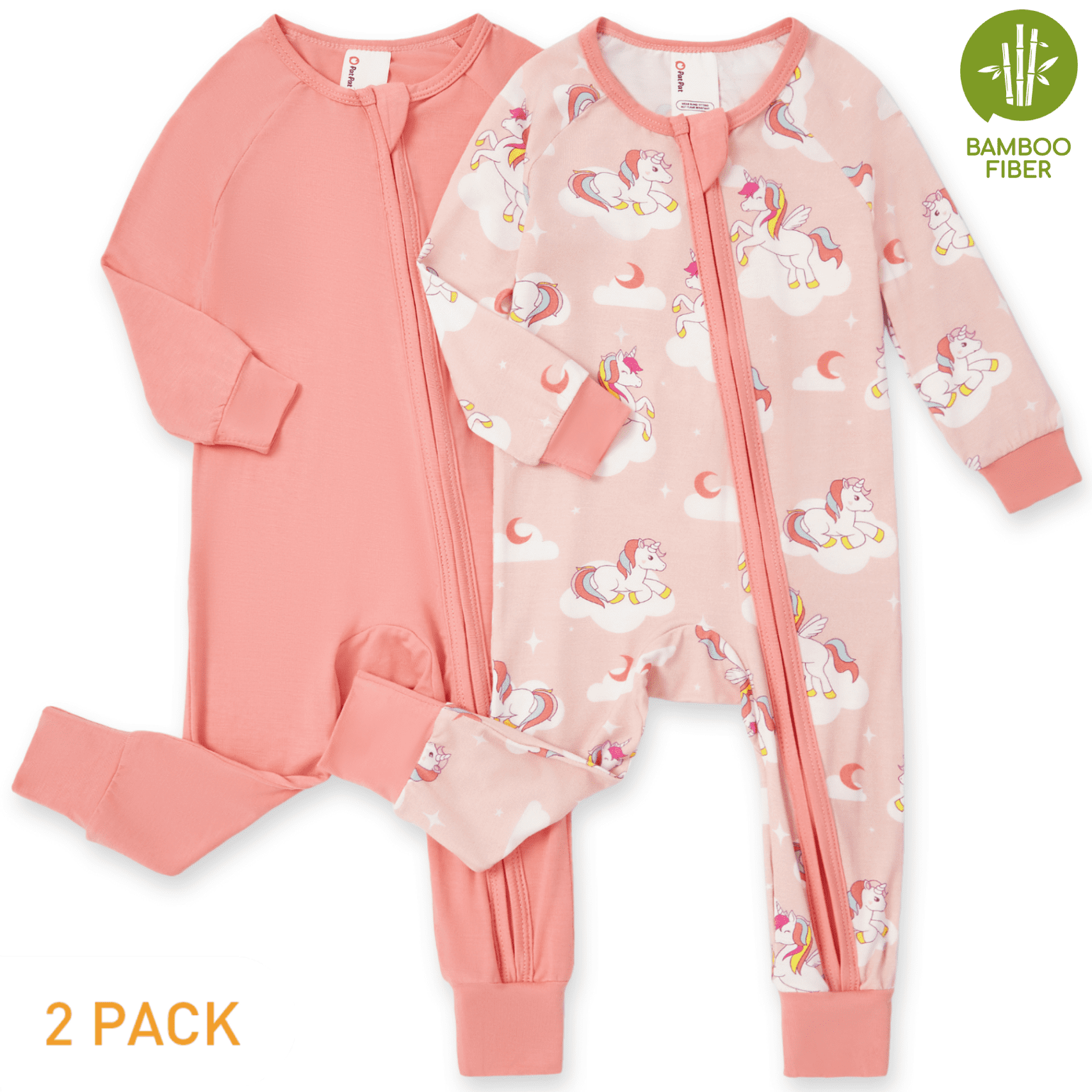 PatPat Baby Clothes for Girl Viscose from Bamboo Snug Fit Footless Zip ...