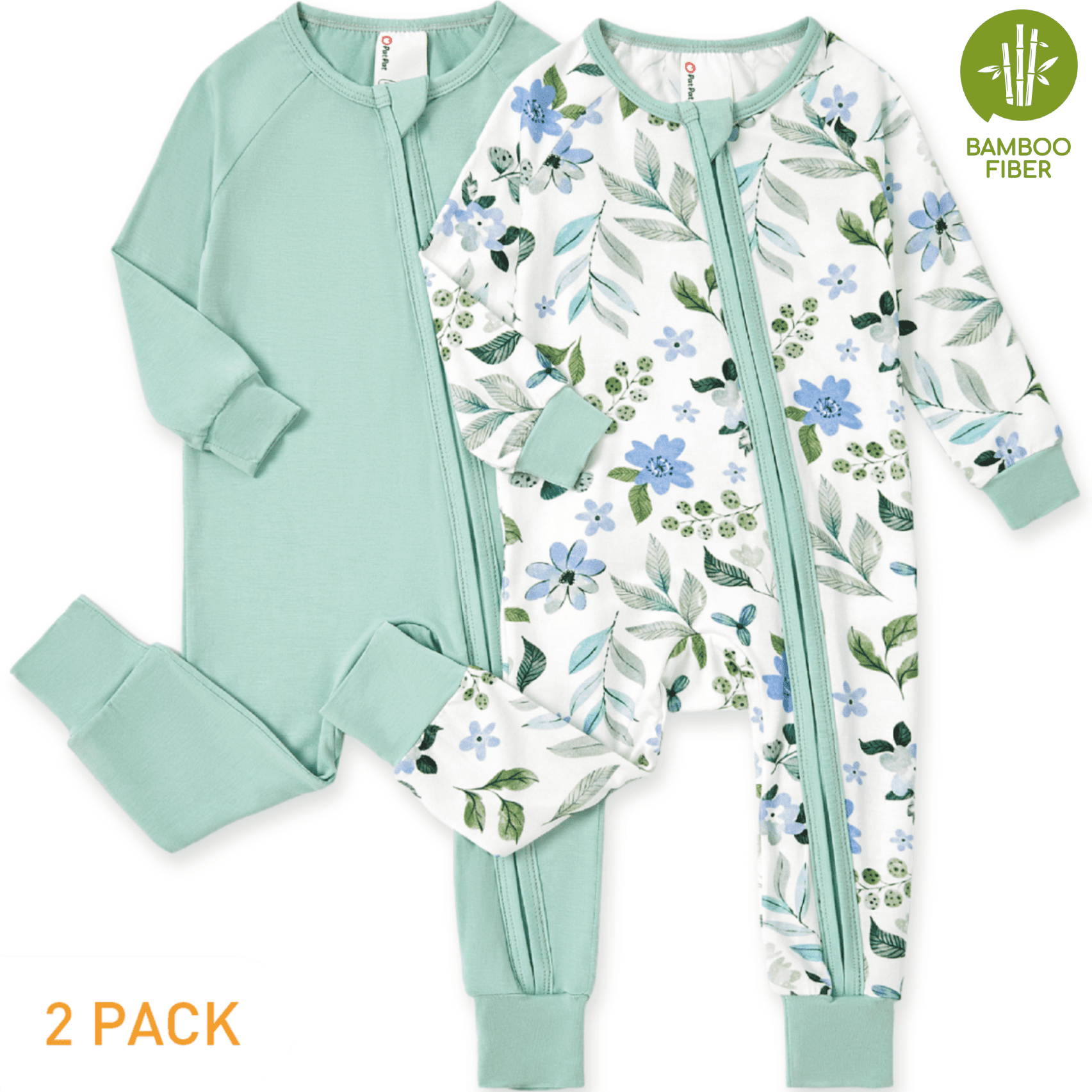 PatPat Baby Girl Clothes Viscose from Bamboo Snug Fit Footless Zip ...