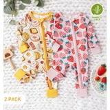 PatPat Bamboo Baby Pajamas, Long-Sleeve Zipper Romper, Newborn Sleepers ...