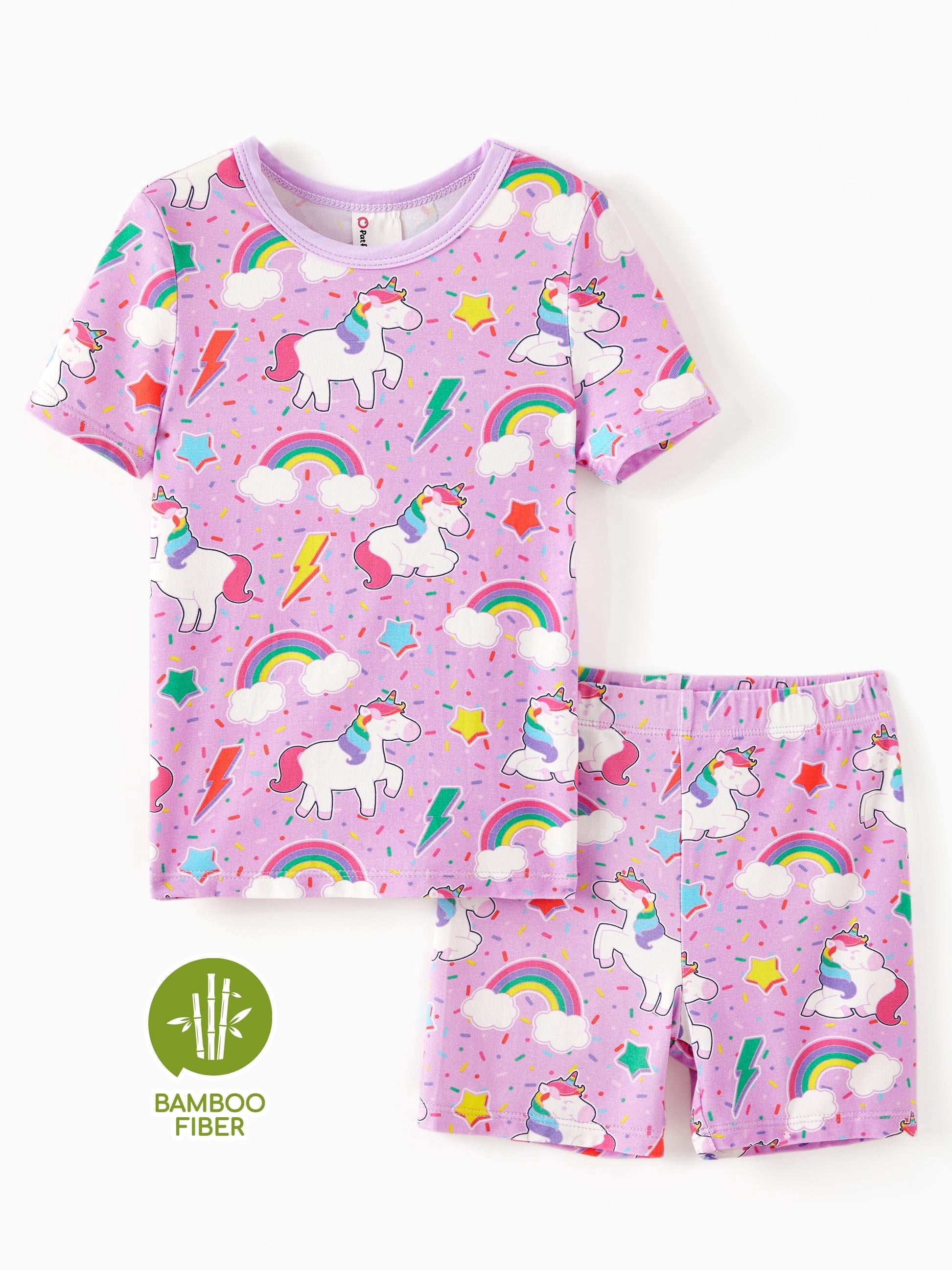 PatPat Toddler Girls Unicorn Pajamas Viscose from Bamboo Kids 2-Piece ...