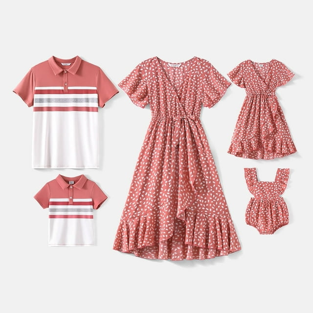 PatPat Family Matching Outfits: Mommy and Me Polo Shirts, Girl Dresses ...