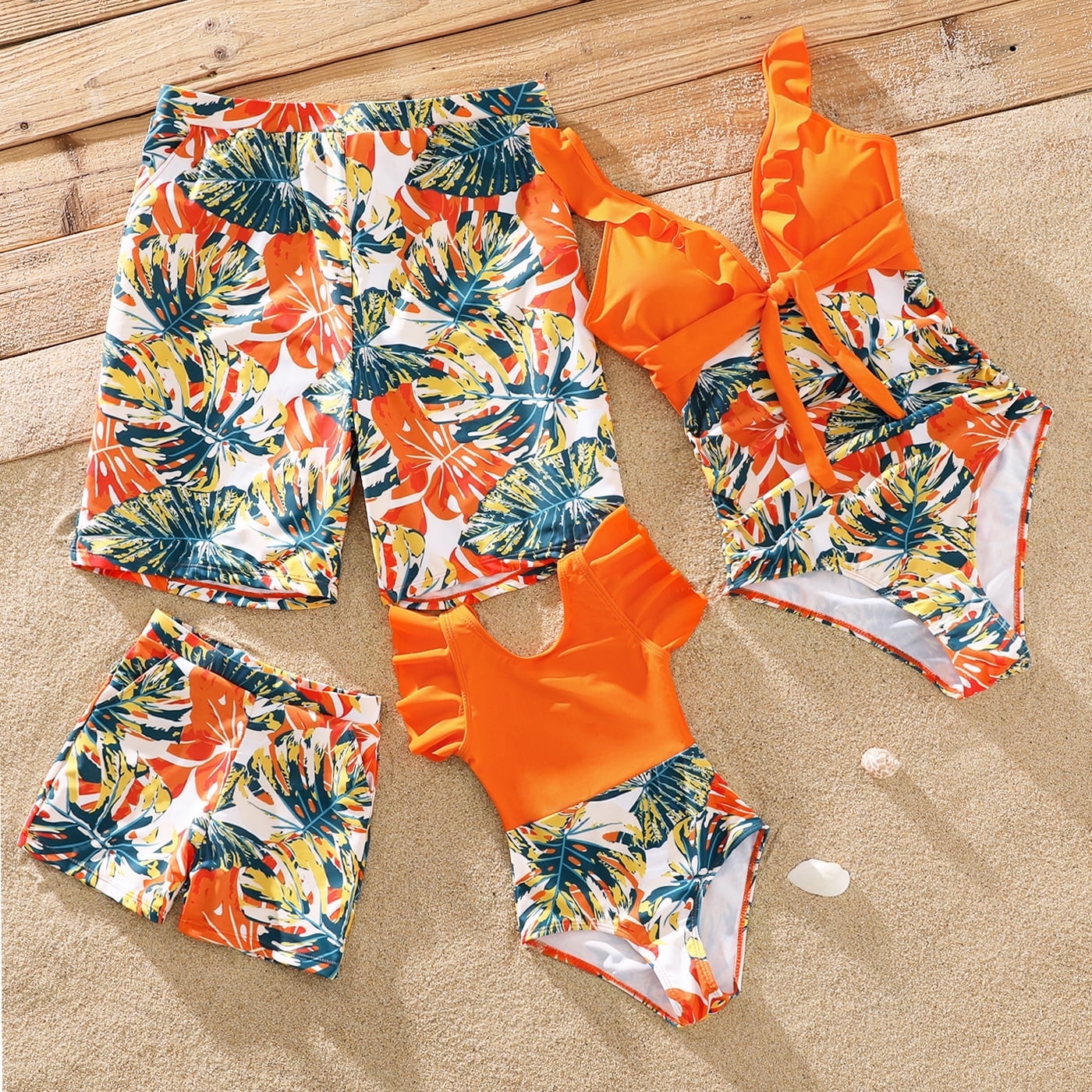 PatPat Boys Swim Trunks Tropical Swim Shorts Family Matching Swimsuits ...