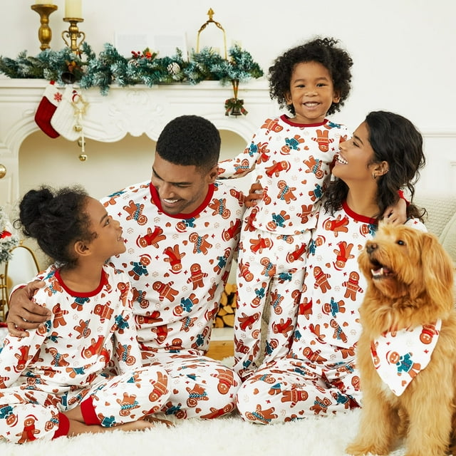 PatPat Christmas Pajamas Family Matching Cartoon Gingerbread Man ...