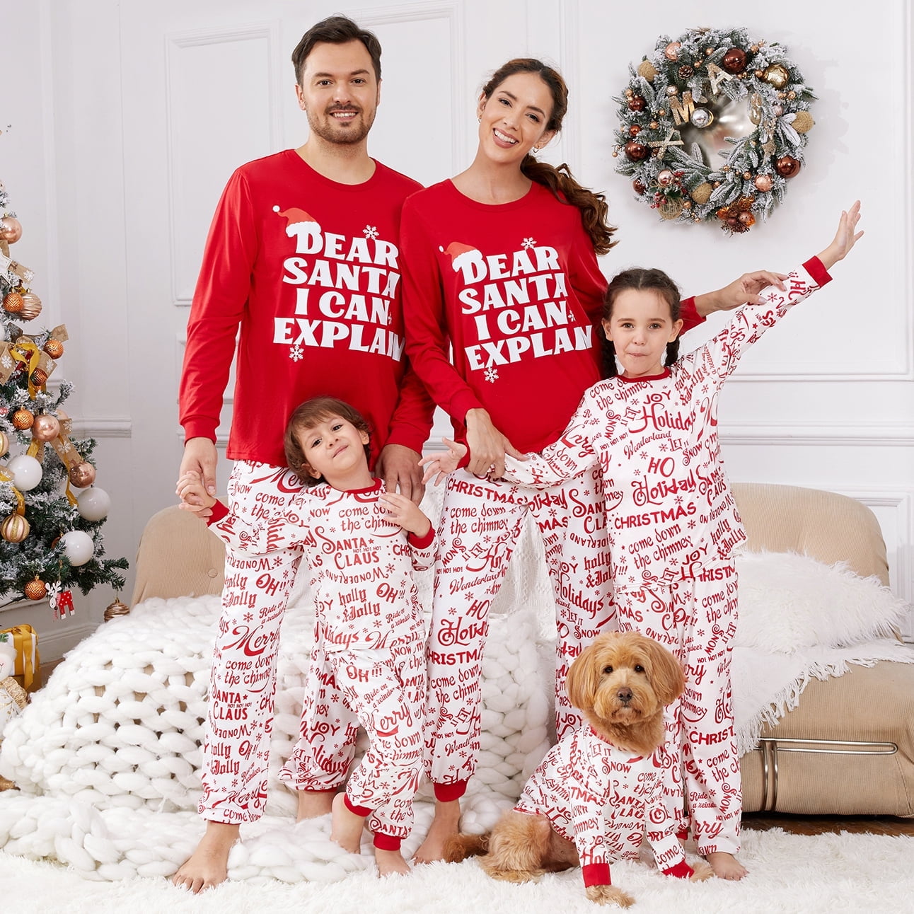 PatPat Christmas Pajamas Family Matching Long-sleeve Letter Print Pj ...