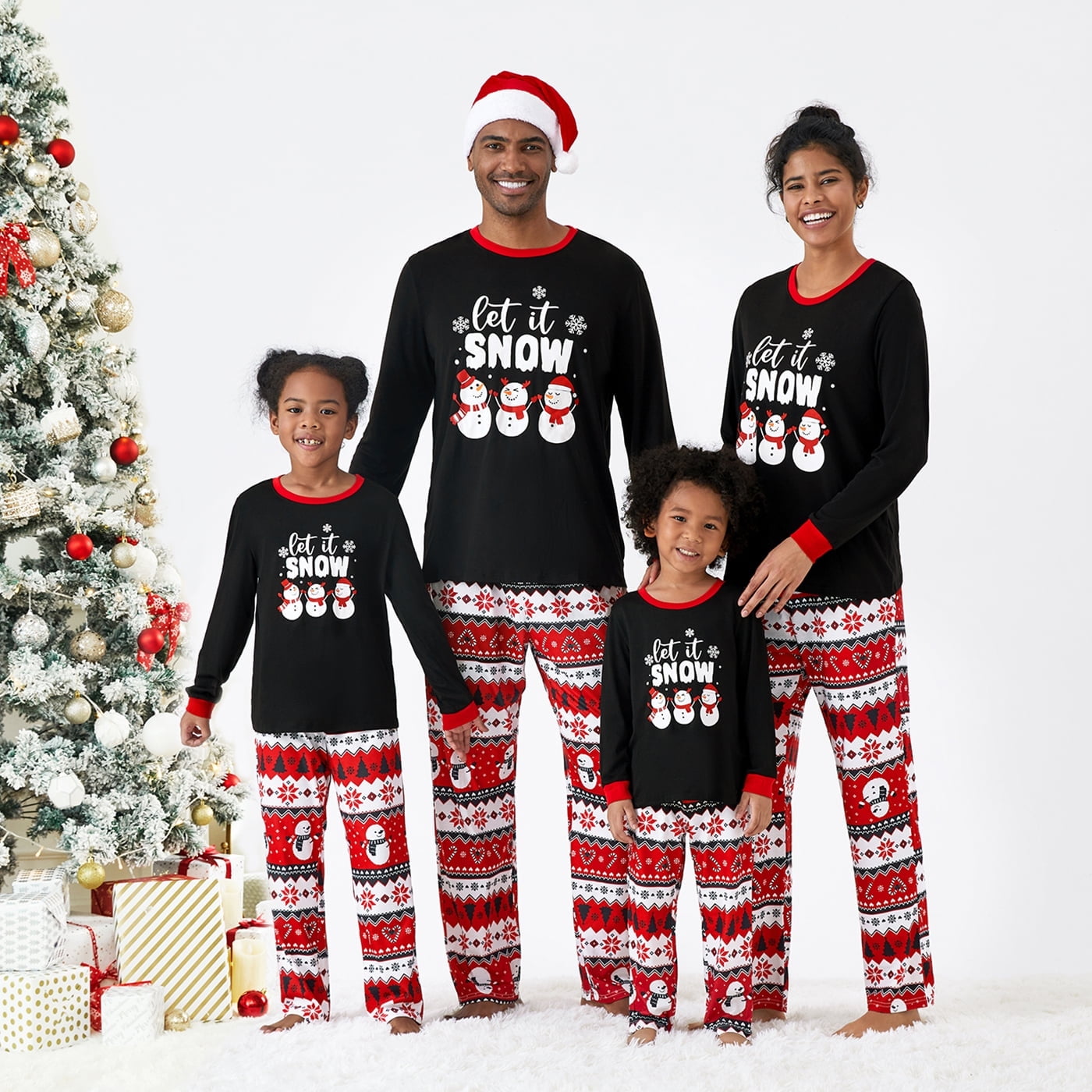 PatPat Christmas Family Pajamas Set - Polyester Spandex Blend, 2-Piece ...