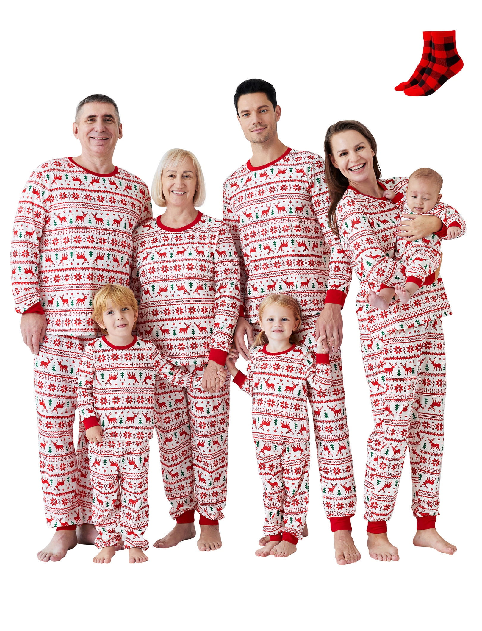 PatPat Christmas Pajamas Women 2 Piece Family Matching Holiday Pjs Set ...