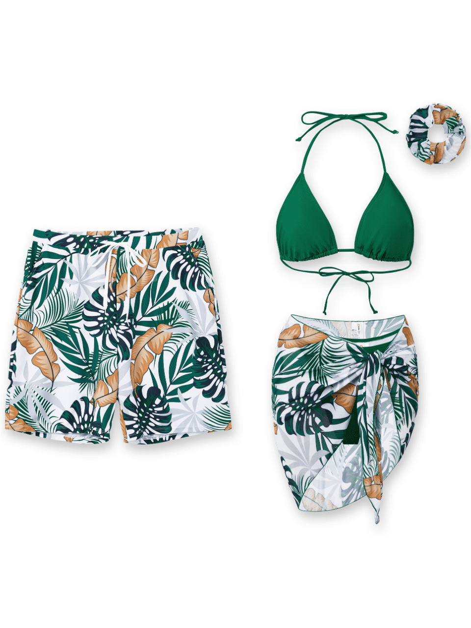 PatPat Mens Swim Trunks Tropical Leaf Green Quick Dry Bathing Shorts ...