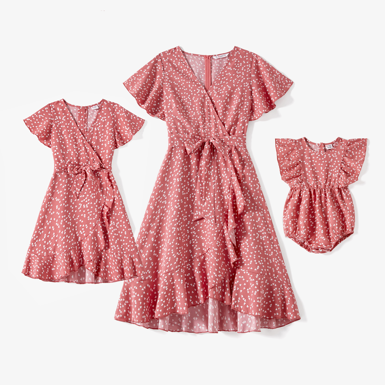 PatPat Family Matching Dresses Pink Women S Mommy and Me Allover Floral ...