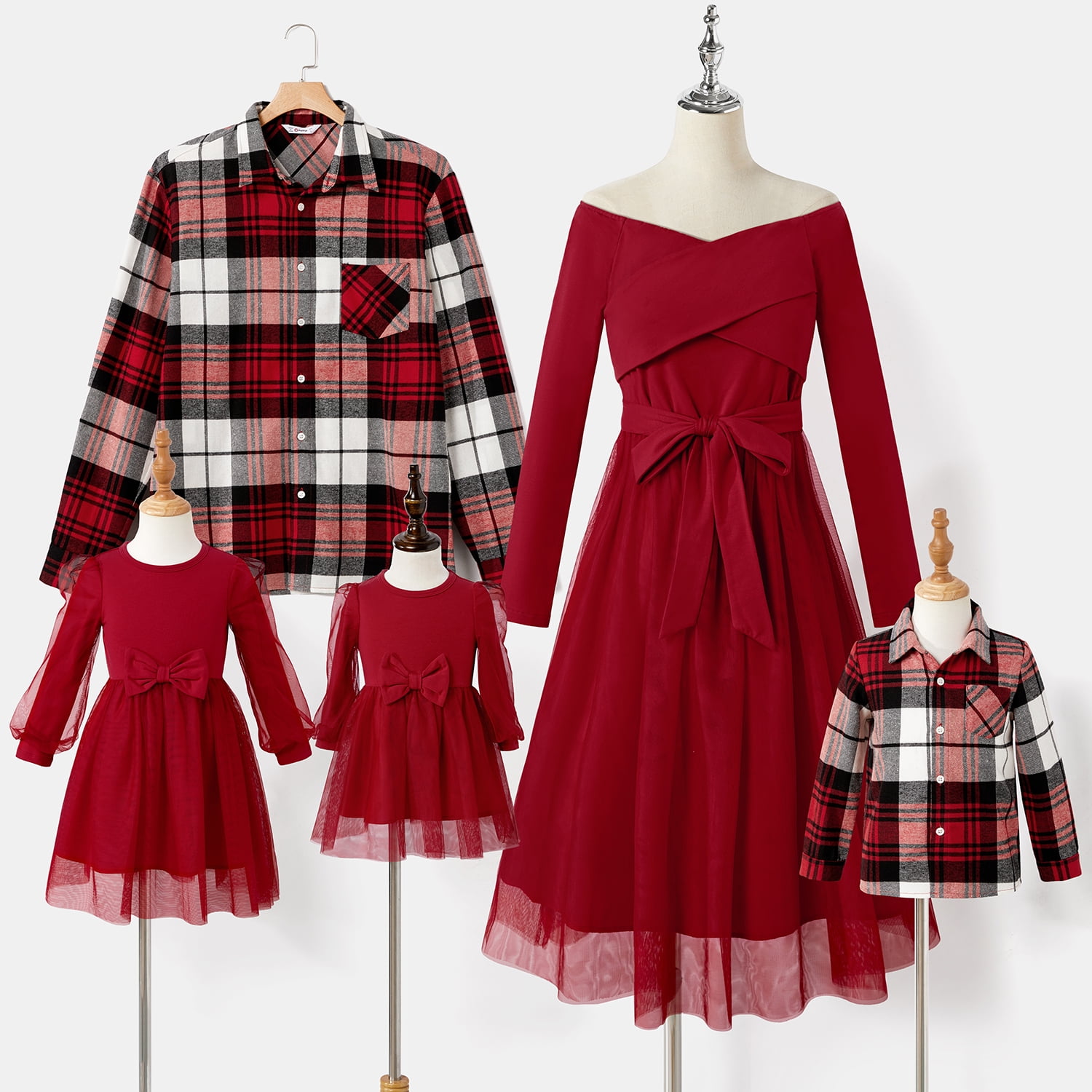 PatPat Family Matching Outfit Sets Mommy and Me Family Matching Plaid ...