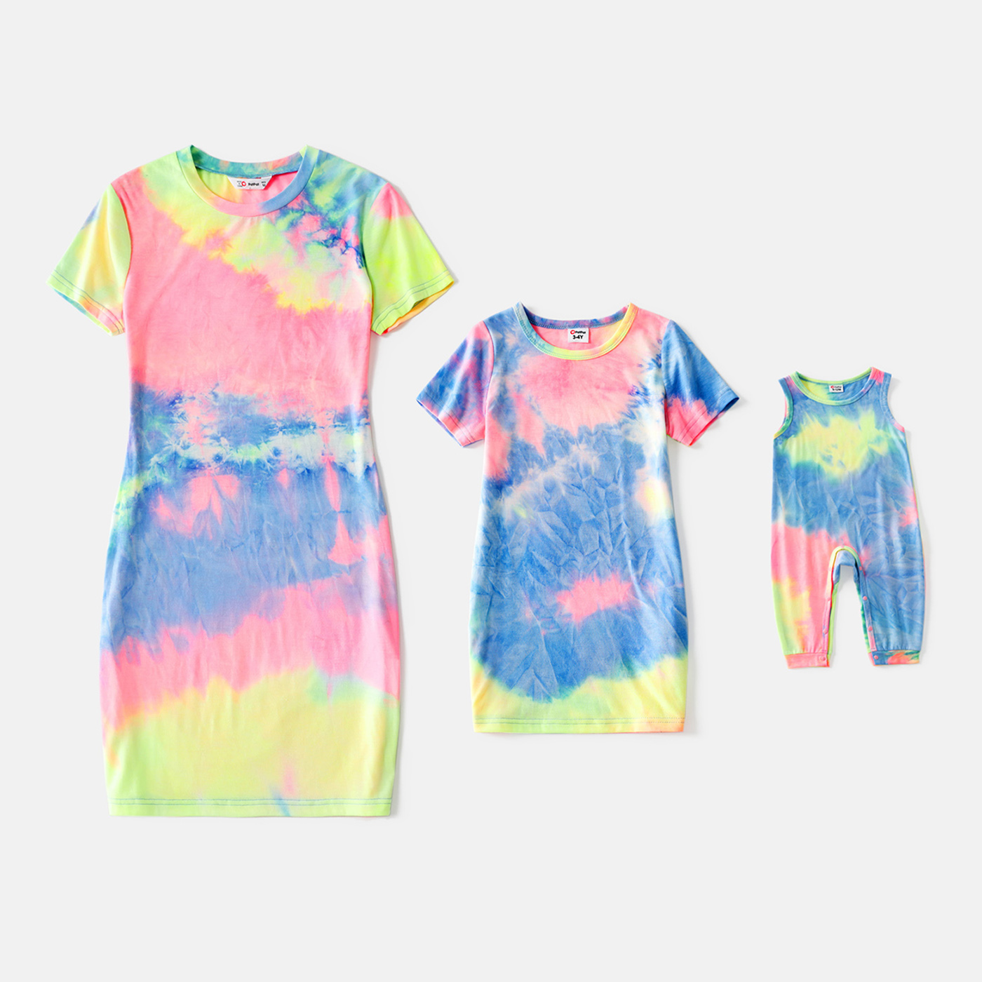 PatPat Family Matching Outfits Pink Dress for Women Baby Girl 3-6M Tie ...