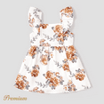 PatPat Floral Girl Dress Toddler Girls Summer Dresses Button Ruffled ...