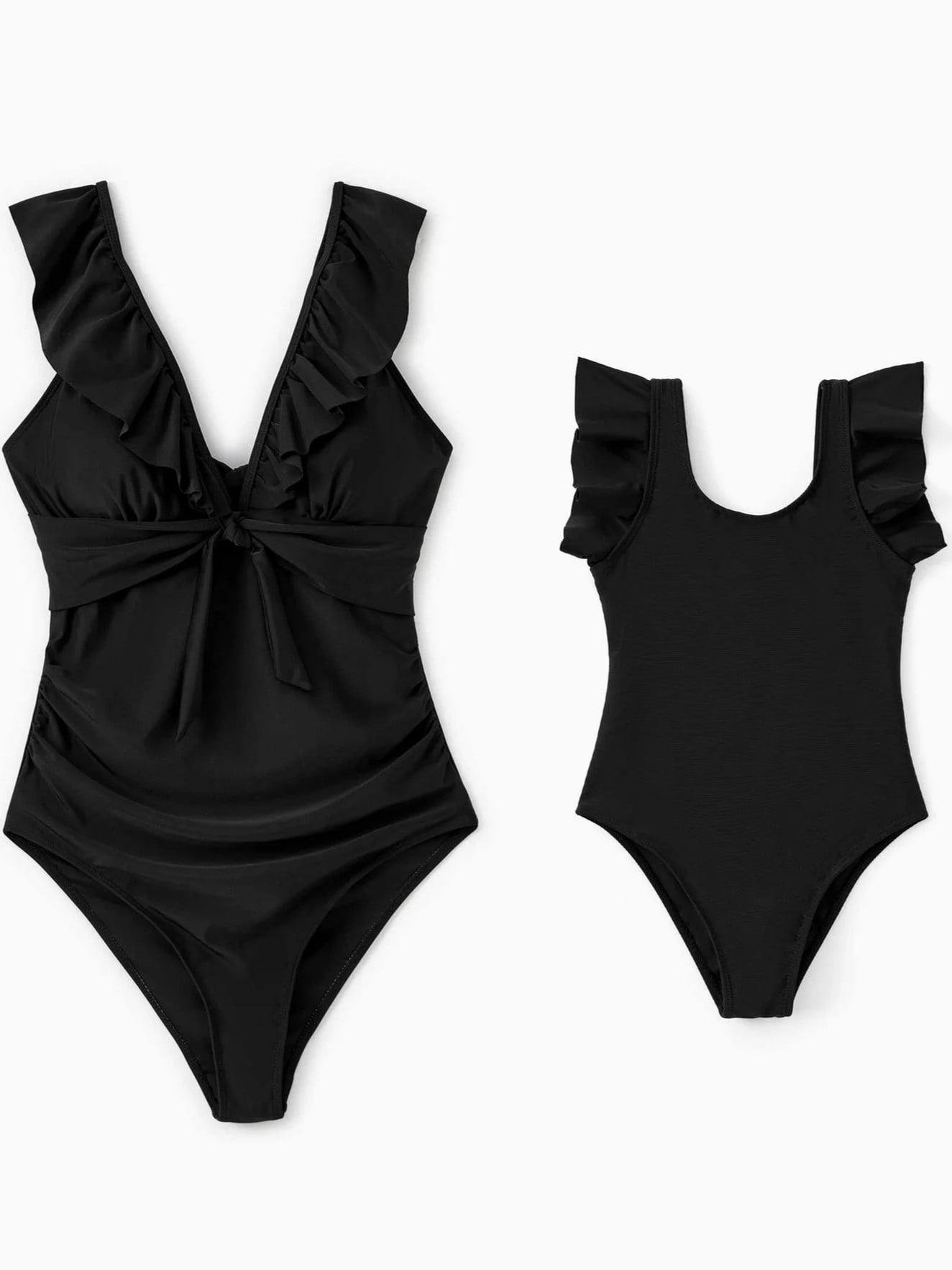 PatPat Toddler Girls One Piece Swimsuits Ruffled Cute Bikinis Swimwear ...