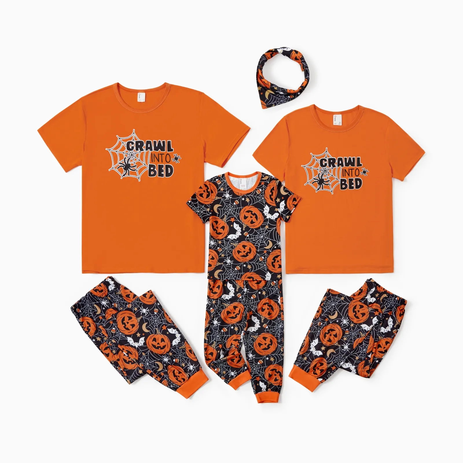 PatPat Halloween Pajamas Women Family Matching Pumpkin Print Short ...