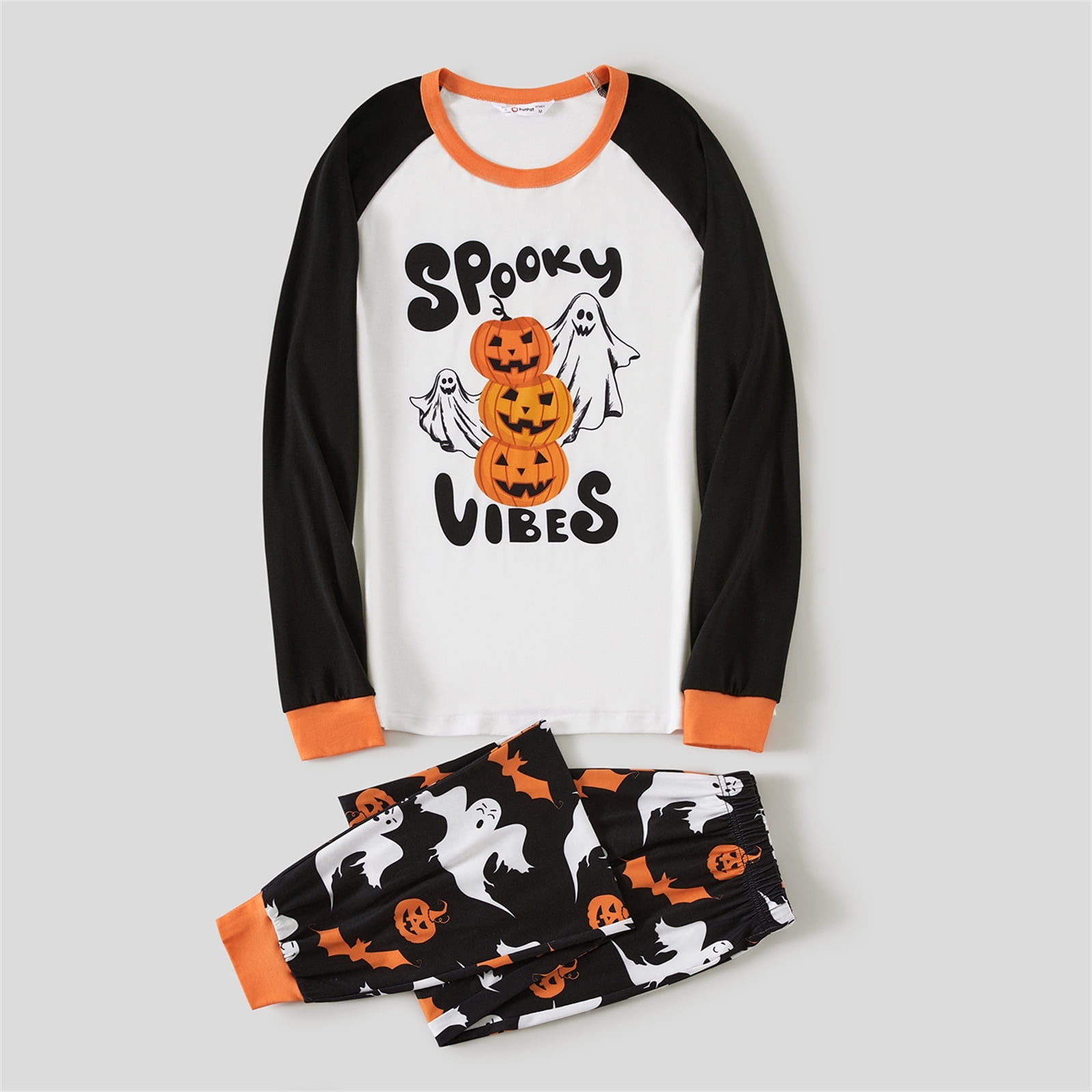 PatPat Cute Outfit Halloween Pajamas: Pumpkin & Ghost Print Matching ...