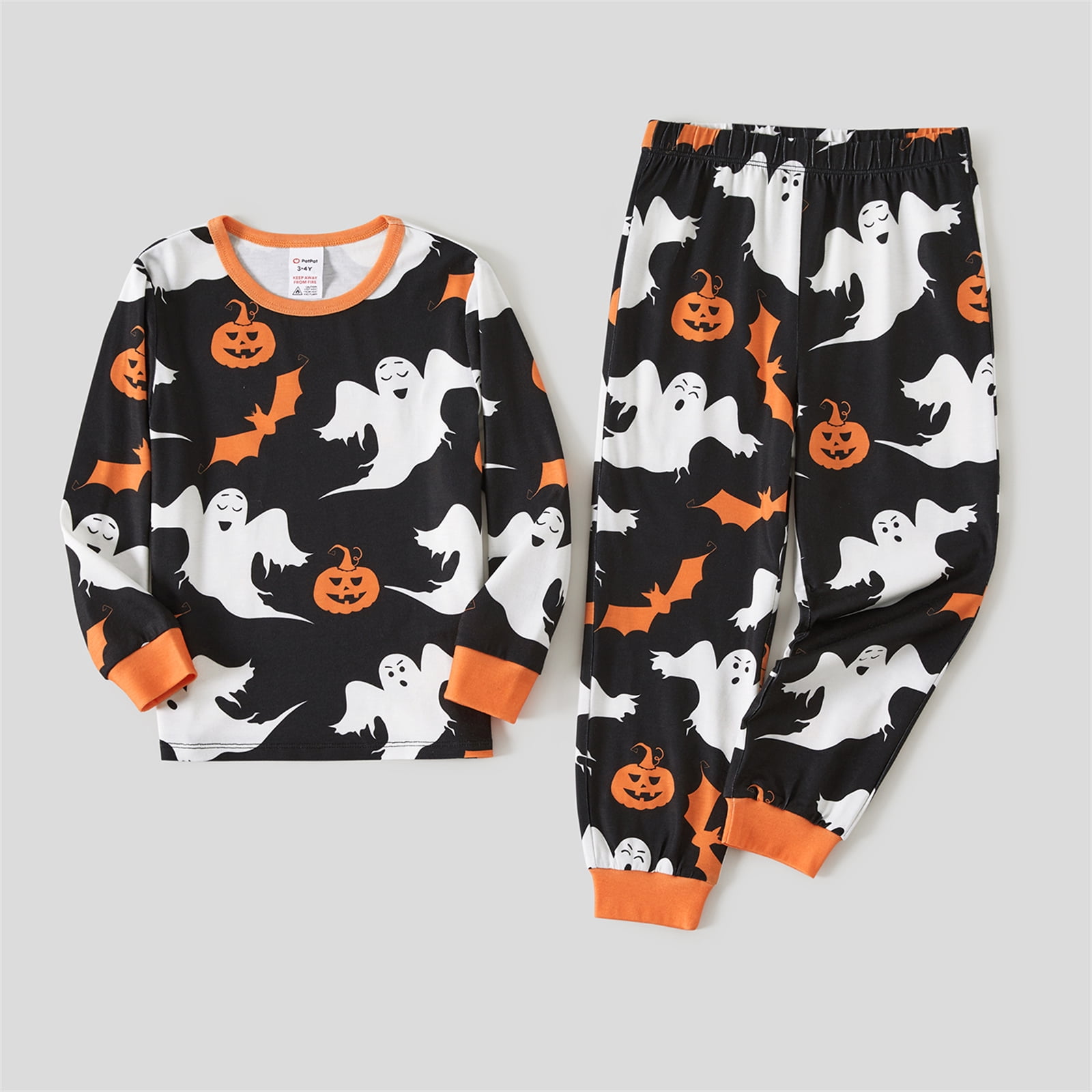PatPat Halloween Pajamas Letter Pumpkin Ghost Print Family Matching ...