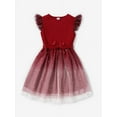 PatPat Kid Girl Glitter Star Dress, Flutter-sleeve Belted Casual Tunic ...