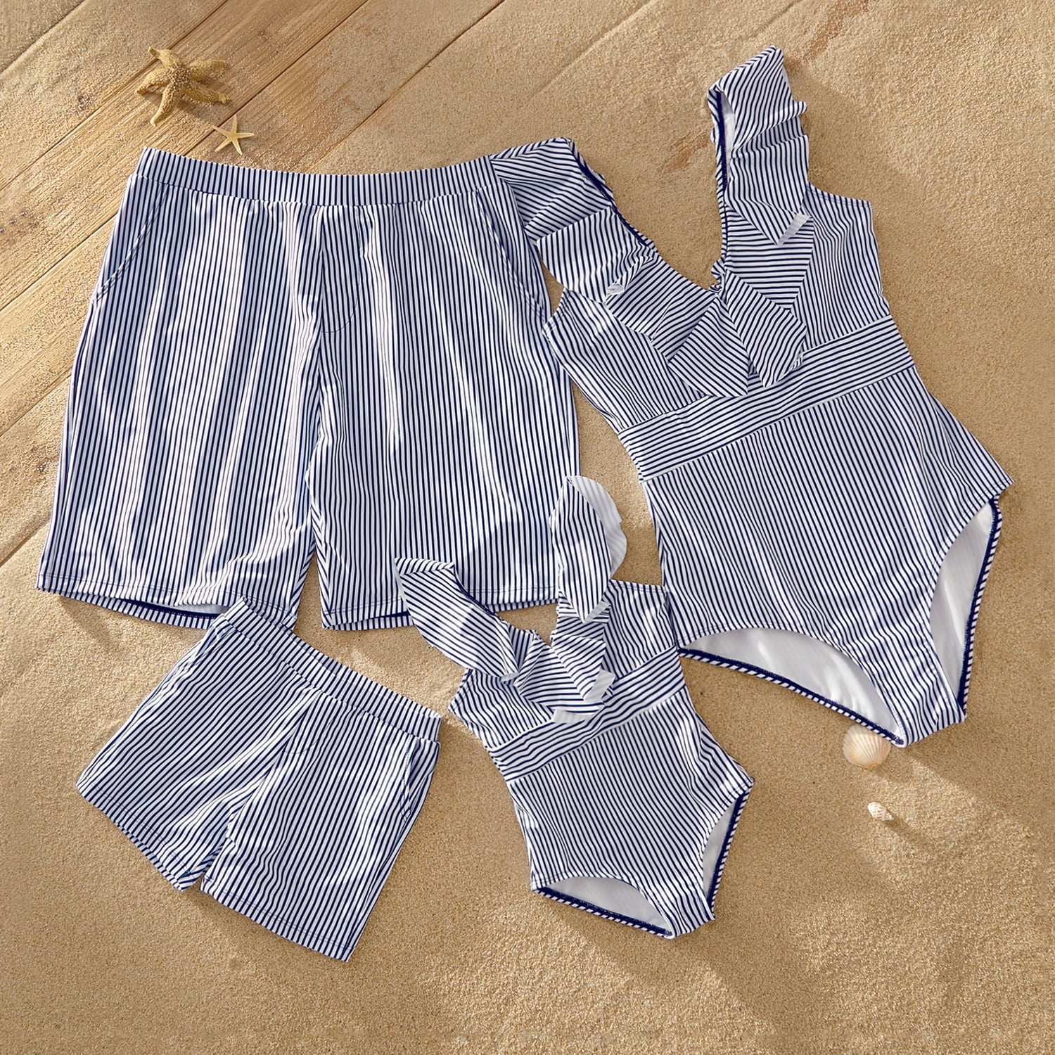 PatPat Mens Swim Trunks Family Matching Set Stripped Fourth of July ...