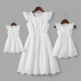 PatPat Cotton Mother-Daughter Matching Dresses, White Eyelet ...