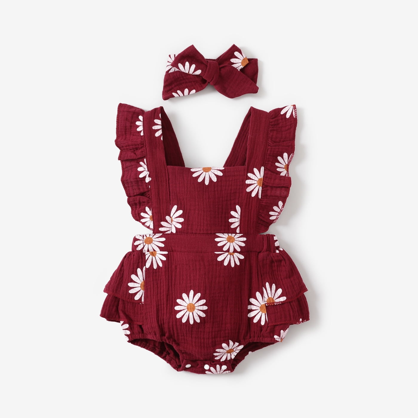 PatPat Infant Toddler Girl's Cute 100% Cotton Romper, Sleeveless Short Jumpsuit Summer Outfit ...